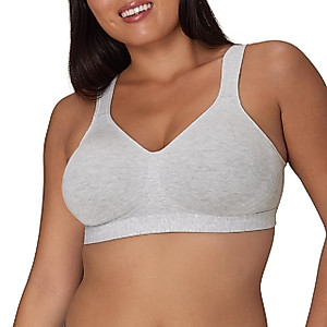 PLAYTEX Womens 18 Hour Ultimate Lift & Support Cotton Stretch Wireless Us474c Full Coverage Bra, Grey Heather, 42C US