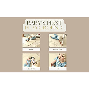 Leather Milestone Blanket Play Mat - Reversible 39"x55" Baby Play mat Baby Milestone Blanket for Baby boy or Girl Baby Milestone Blocks or Baby Milestone Cards Alternative