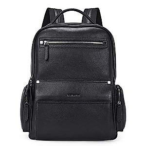 BOSTANTEN Men Leather Backpack 15.6” Laptop Backpack Travel Business Office Bag Large Capacity College