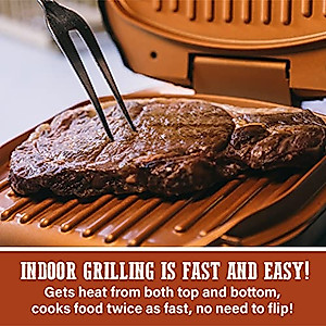 Gotham Steel Electric Grill Low Fat Multipurpose Sandwich Grill with Nonstick Copper Coating – As Seen on TV Large