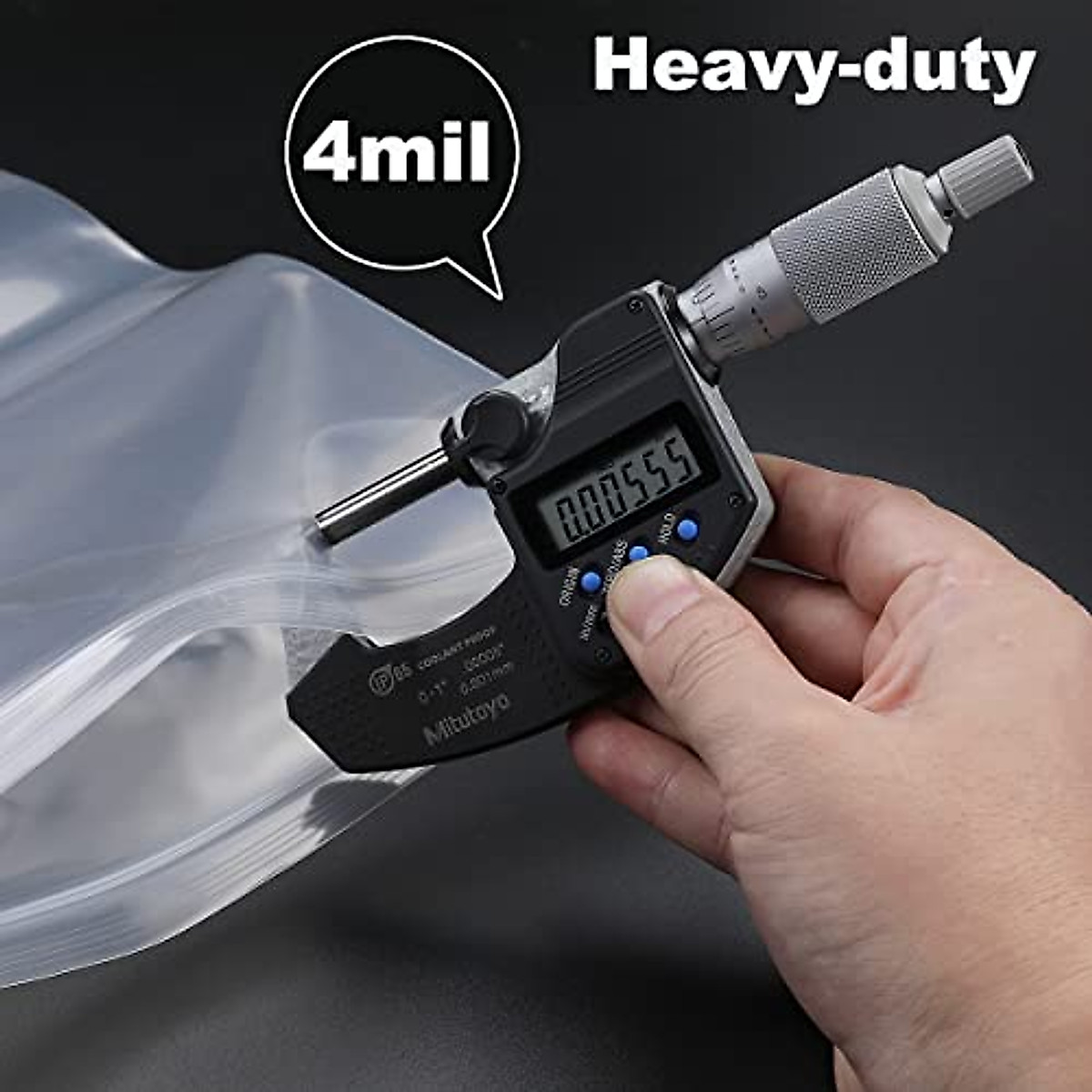 Foopama 200PCS 1" x 1" 4Mil Small Clear Zip Bags, Reclosable Mini Zip Plastic Baggies Heavy Duty Lock Poly Bag For Jewelry Pill Beads Coin Thick Zipper