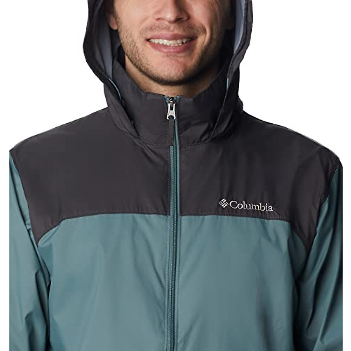 Columbia Men's Glennaker Lake Rain Jacket, Metal/Shark, Large