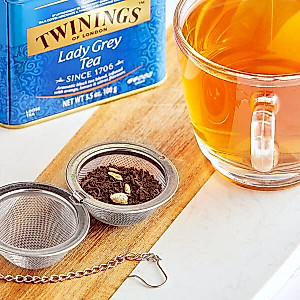 Twinings Lady Grey Loose Leaf Tea, Fragrant, Bright and Light Black Tea Infused with Orange, Lemon, and Bergamot Flavors, Aromatic and Flavorful Blend, 3.53 Oz