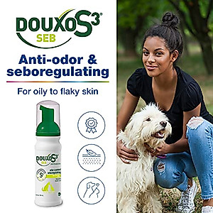 Douxo S3 SEB Mousse 5.1 oz (150 mL) - Relief for Seborrhea in Dogs and Cats (Helps with Oily to Flaky Skin)