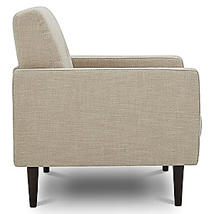 CHITA Living Room Chair Mid-Century Single Sofa Furniture 33''W Tufted Sofa Chair for Living Room Apartment, Solid Wood Leg, Easy Assembly, Flax Beige