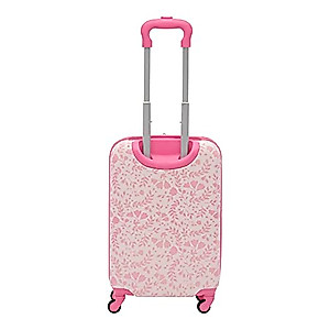 FUL Disney Minnie Mouse 21 Inch Kids Rolling Luggage, Hardshell Carry On Suitcase with Wheels, Pink - Floral