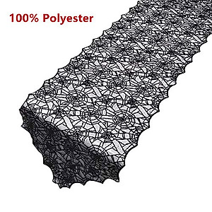 ibohr Halloween Table Runner with Spider Web Lace Festival Table Runner Halloween Table Decoration for Parties & Gatherings, 100% Polyester, 18 X 72 Inch
