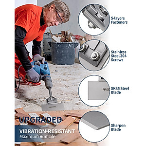 SDS Max Floor Scraper Heavy Duty, Firecore 6 Inch by 12 Inch Thinset Removal Chisel Bits for SDS Max Rotary Hammer Drill Tool, Adhesive Remover Bit for Vinyl Flooring VCT Tile Linoleum Concrete Mortar