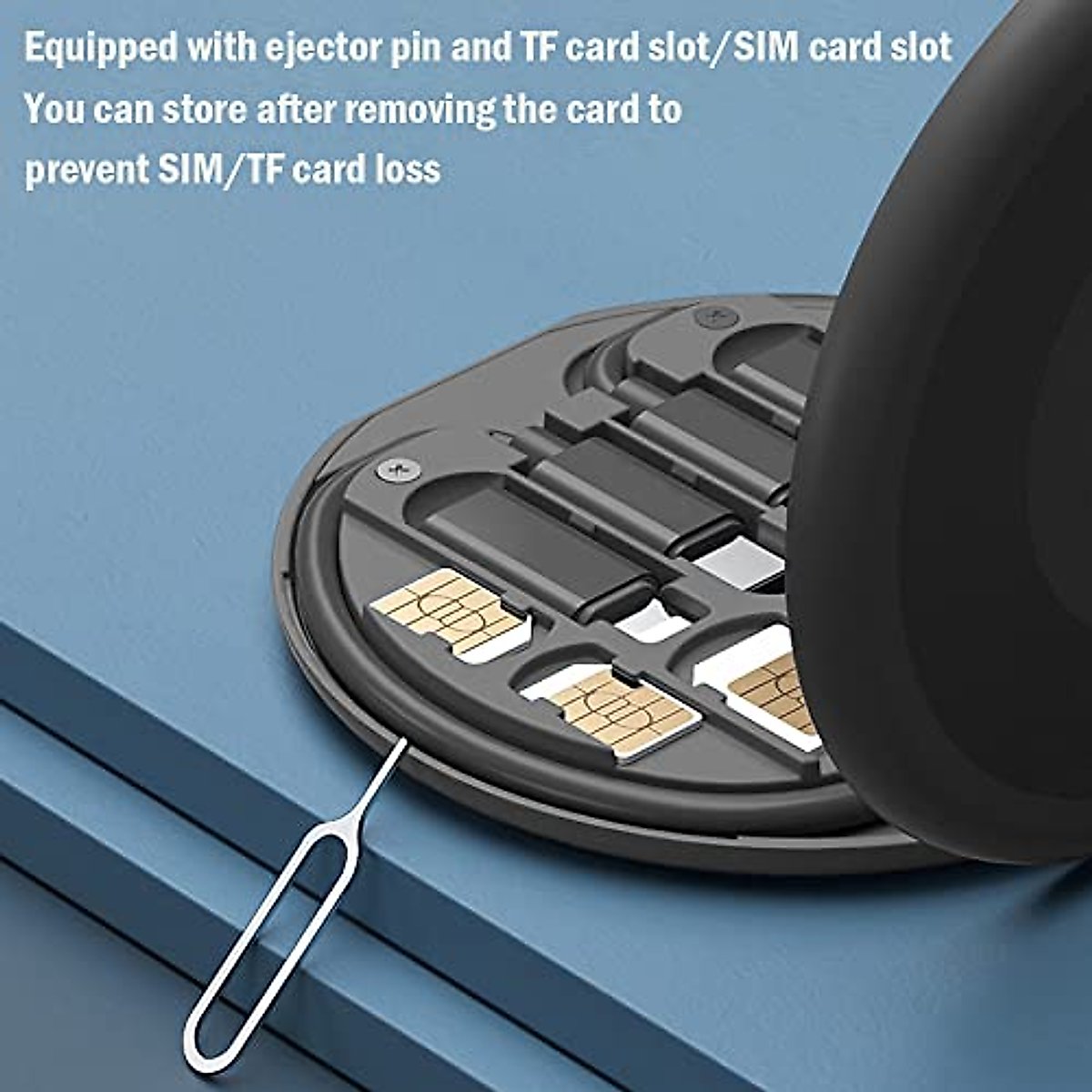 Yesimla USB C Adapter OTG Cable Kit, Multi Charging Cable Case Convertor USB C to iOS Device/Type C/Micro/USB A Adapter, Data Transfer Contains Card Slot for Traveling, Use as Phone Holder (Black)