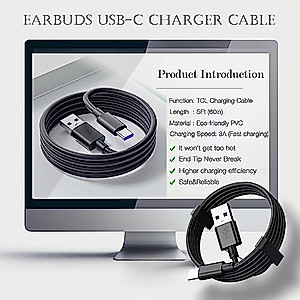 LIAUBN TCL Cell Phone Charger Cable for TCL 10L, TCL 10 5G UW, TCL 10 Plus, TCL 10 SE, TCL 10 Pro, TCL 20 Pro 5G, TCL 20S, TCL 20 SE, TCL 30 SE, TCL 30XL 2022, TCL 405, TCL 40R Type-C Charging Cable