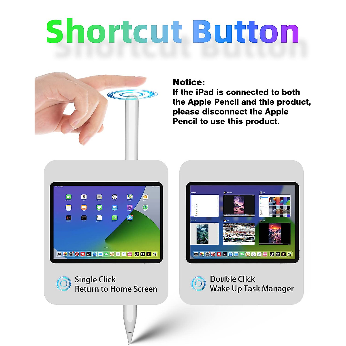 iPad Pencil 2nd Generation with Magnetic Wireless Fast Charging, Same as Apple Pencil 2nd Generation, Stylus Pen Work for iPad Pro 11 in 1/2/3/4, iPad Pro 12.9in 3/4/5/6, iPad Air 4/5, iPad Mini 6