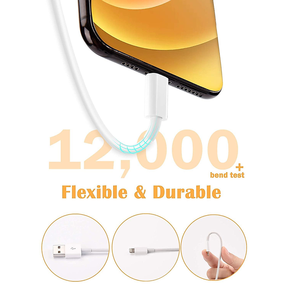 4 Pack [Apple MFi Certified] Apple Charging Cables 3ft, iPhone Chargers Lightning Cable 3 Foot, Fast iPhone Charging Cord for iPhone 14/14Pro/13/13Pro/12/11/11Pro/11Max/ X/XS/XR/XS Max/8, ipad(White)