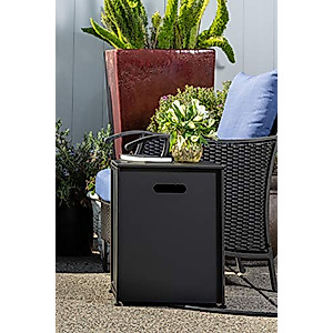 Bond Manufacturing 67635 Cover Hideaway Table for Gas Fire Pits, Suitable for Any 20lb Propane Tank, Black