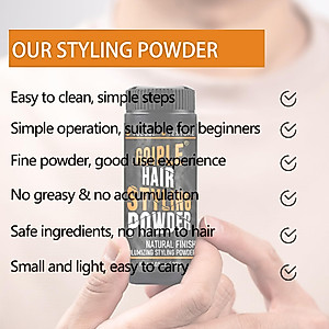 Hair Styling Natural Look Volumizing & Texturizing Hair Powder with Flexible Hold - 1.05oz Easy to Apply Texture Powder for Men, No Oil/Greasy/Residue