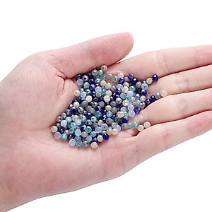 St.Kunkka Crystal Glass Beads for Jewelry Making, 1000pcs 4mm Mixed Color Faceted Rondelle Crystal Beads Austria Round Shape Loose Spacer Beads for DIY Women Bracelet Necklace (Blue Series)