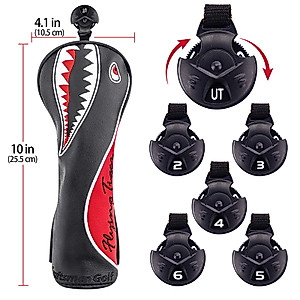 Craftsman Golf Shark Black and Red Rescue Headcover Hybrid Cover (Hybrid Cover)