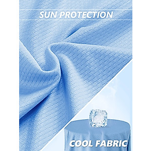 TACVASEN Women's UPF 50+ Hooded Jackets Zip Up Quick Dry Lightweight Jackets Sun Shirts Outdoors, Blue, 2XL