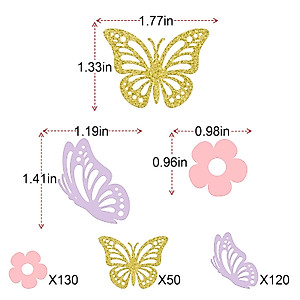 Butterfly Confetti, Spring Summer Flower Butterfly Birthday Party, Butterfly Theme Party, Wedding Bridal Shower, Baby Shower, Birthday, Tea Party Decorations (300 Pcs)