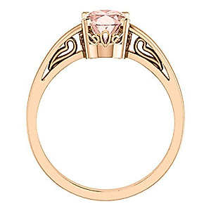 1ct Oval Morganite 14K Rose Gold Ring (6.5)