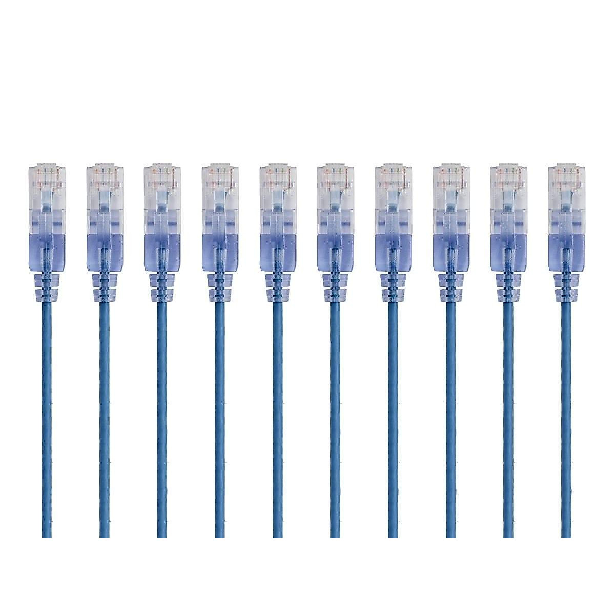 Monoprice Cat6A Ethernet Patch Cable - Snagless RJ45, 550Mhz, 10G, UTP, Pure Bare Copper Wire, 30AWG, 10-Pack, 10 Feet, Black - SlimRun Series