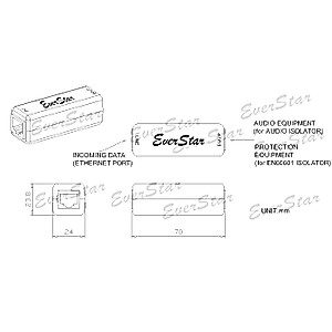 EverStar MI-300 Ethernet Galvanic Isolator for Apple/Android TV, Hi-Res Audio Systems (RJ45) | Ethernet Signal Noise Filter | Light Gray