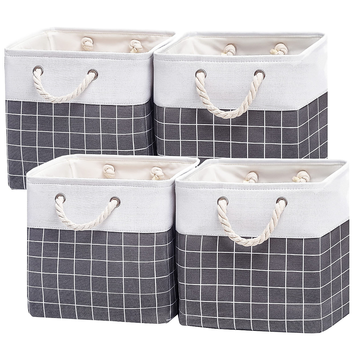 Kerhouze 11 Inch Fabric Storage Cubes Cubby Storage Bins Foldable Baskets for Organizing Shevles Closet Nursery Toys