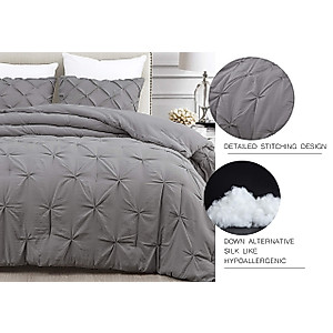 SupraSoft Estellar Comforter Set Pinch Pleat | Grey | King