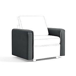 LINSY HOME Armrest Module for Modular Sectional Sofa Couch, A Pair of Couch Armrests to Extend or Update Your Sofa, Wide Track Arm, Dark Gray