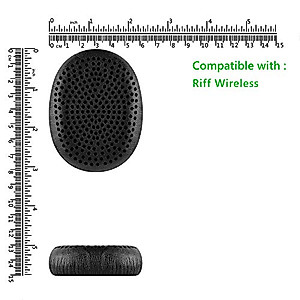 Geekria QuickFit Replacement Ear Pads for Skullcandy Riff Wireless Headphones Ear Cushions, Headset Earpads, Ear Cups Repair Parts (Black)