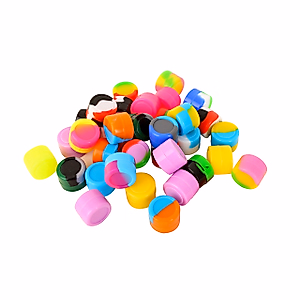 2ML 100pcs Silicone Containers Non-Stick Wax Containers Multi Use Storage Jars Oil Concentrate Bottles Assorted Colors