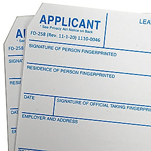 Crime Scene FD-258 Applicant Card Kit (5 pack): With Cards, Ink, Correction Tabs and Directions