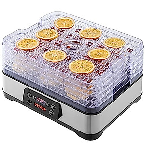 VEVOR Food Dehydrator Machine, 5-Tray Fruit Dehydrator, 300W Electric Food Dryer w/Digital Adjustable Timer & Temperature for Jerky, Herb, Meat, Beef, Fruit, Dog Treats and Vegetables, ETL Listed