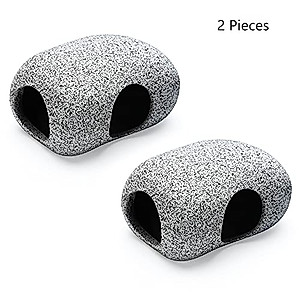 SpringSmart 2PCS Aquarium Hideaway Rocks for Aquatic Pets to Breed, Play and Rest, Safe and Non-Toxic Fish Tank Ornaments, Ceramic Decor Rocks for Betta