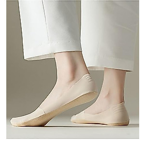 Women No Show Socks Ultra Low Cut Liner Socks Ice Feeling socks Nonslip Liner Invisible Flat Boat Thin Socks 6/8 pairs (6 pairs nude)