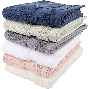 A1 HOME COLLECTIONS 100% Organic Cotton Hand Towels 700 GSM Plush Feather Touch Quick Dry Towel, Pack of 4 GOTS Certified, Oeko-Tex Green Towel 20''X30'' (Green Tint) (A1HCBTSET)