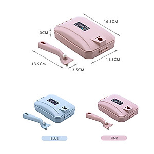 QDAOYU 2Pcs Carpet Brush Handheld Carpet Table Sweeper Triple Brush Head Carpet Table Brush Pet Hair Cleaning Brush Collector Brush (Blue+Pink)