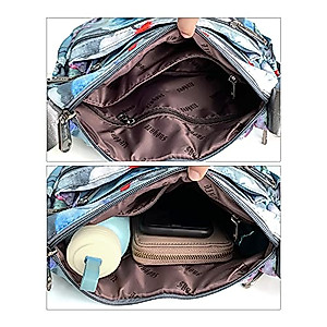 NOTAG Shoulder Bags for Women Nylon Floral Crossbody Purses Water Resistant Messenger Bags Small Pocketbooks (HH)