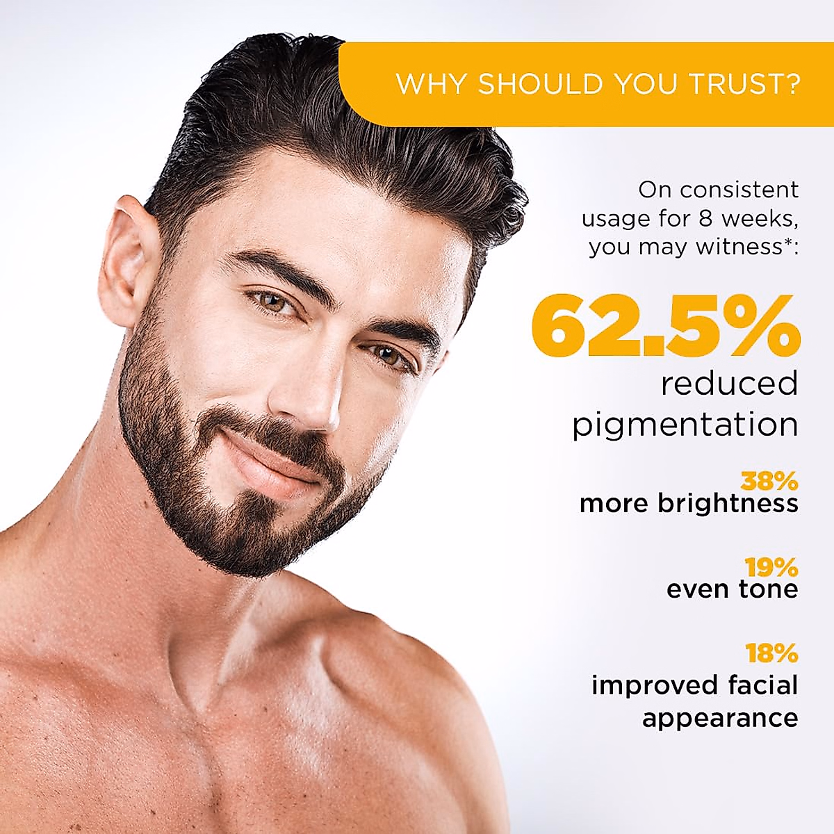 The Man Company 40% Vitamin C Face Serum With Hyaluronic Acid | Boosts Collagen | Glowing & Brightening Skin | Soft, Smooth & Supple | All Skin Types -30ml