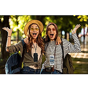 CalorMixs Silicone Phone Card Holder Sleeves with Wrist Strap,Stretchy Credit Phone Case Holder for Back of Phone,Universal Cell Phone Pocket Neck Lanyard for Phone Android Smartphone (Black+White)