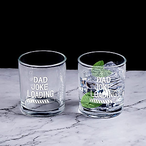 Dad Gift - Dad Joke Loading Whiskey Glass, Funny Old Fashioned Whiskey Glass for Men, Dad, New Dad, Father, Grandpa, Gift Idea for Birthday, Father's Day, Thanksgiving, Baby Shower