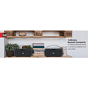 Dual Electronics LUBTWS6 Wireless Portable Bluetooth Speaker, TruWireless Bluetooth Stereo, Waterproof & Dustproof IP67, 360 Degree Rich Dynamic Sound, 100ft Wireless Range, 15 Hour Playtime