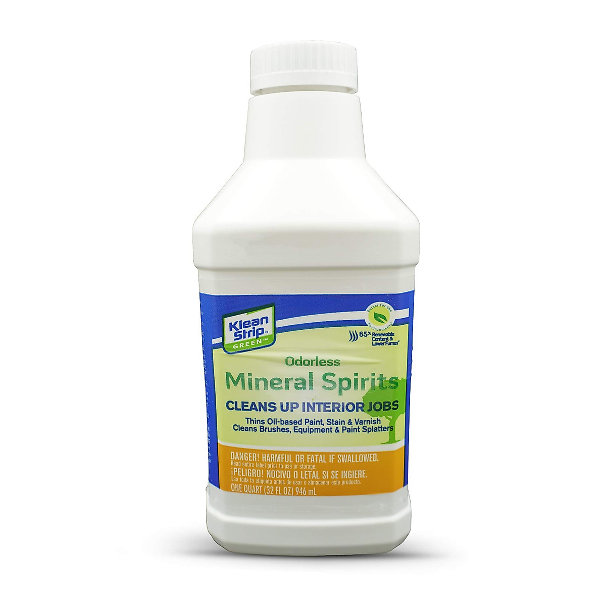 Klean Strip Green Odorless Mineral Spirits - Acrylic Paint Brush Cleaner- Clean Artistic Equipment - Thins Oil Based Paint - Available with Premium Quality Centaurus AZ Gloves-1 QT