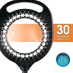 OttLite 2-in-1 LED Magnifier Floor and Table Light | Task Lamp, Craft Lamp | 2X Optical Grade Magnifier, 4X Spot Magnifier, Natural Daylight LEDs | Home, Office, Workshop, Dorm