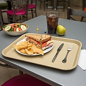 Carlisle FoodService Products Cafe Plastic Fast Food Tray, 14" x 18", Beige, (Pack of 12)