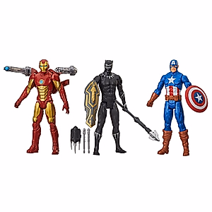 Marvel Avengers Titan Heros Series - Set of 3 Black Panther, Iron Man and Captain America Action Figures - 12