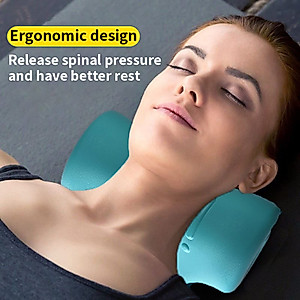 KellyKessa Neck and Shoulder Relaxer, neck hump corrector, Neck stretchers,cervical neck traction pillow, back massager for back pain spinal Relaxer for TMJ Pain Relief and neck stretcher (Blue)