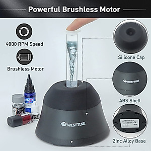 WEST TUNE 4000rpm Mini Vortex Mixer Lab Paint Shaker,Scientific Vortex Shaker with Touch Function for Eyelash Sharker Glue Adhesives Gel Polish and Test Tubes Vortex Mixing,Black