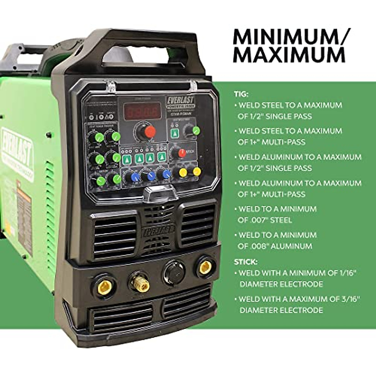 2021 PowerTIG 250EX AC/DC Pulse TIG Stick Welder, IGBT, 1 or 3 Phase 220v