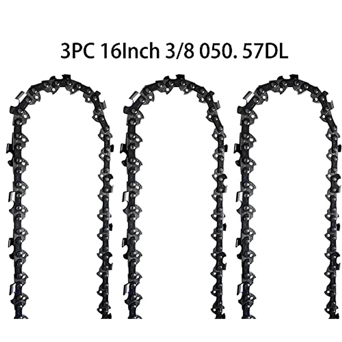 3-PACK 16" replacement chain for Worx WG300 WG303 WG303.1 WG304 Chainsaw Chain Blade 57DL 3/8LP .05