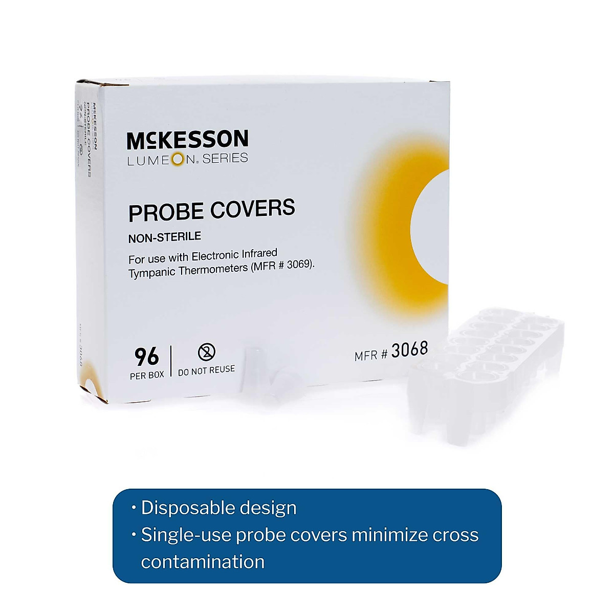 McKesson LUMEON Probe Cover for Tympanic Thermometer, Non-Sterile, 96 Count